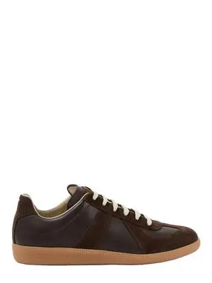 MAISON MARGIELA Replica Leather And Suede Sneakers Green
