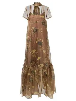 Staud Calluna Floral Organza Maxi Dress - Multicoloured