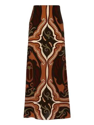 Johanna Ortiz Printed Silk Maxi Skirt - Multicoloured