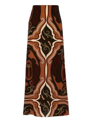 Johanna Ortiz Printed Silk Maxi Skirt - Multicoloured