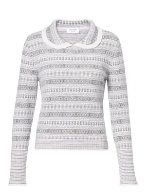 Thom Browne Fair Isle Wool-blend Jacquard Sweater - Grey