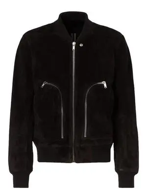Rick Owens Remoray Suede Bomber Jacket - Black