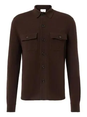 ALLUDE Wool And Cashmere Overshirt - Brown