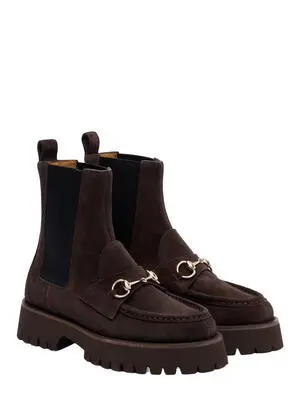 Gucci Suede Chelsea Boots - Brown