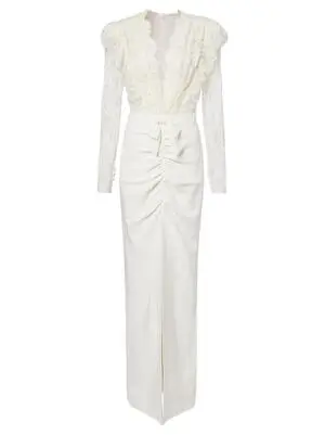 Alessandra Rich Lace Gown - White