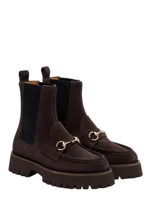 Gucci Sylke Suede Chelsea Boots - Brown