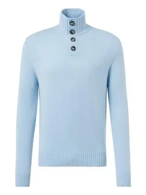 ALLUDE Wool And Cashmere Turtleneck Sweater - Blue