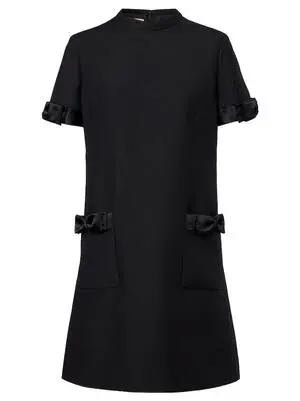 Valentino Garavani Crepe Couture Bow-detail Mini Dress - Black