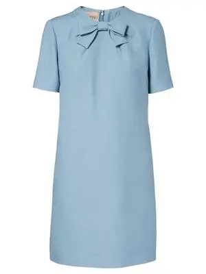 Valentino Garavani Crepe Couture Bow-detail Minidress - Blue