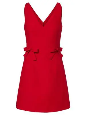 Valentino Garavani Crepe Couture Bow-detail Minidress - Red