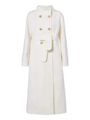 Valentino Garavani Belted Wool And Cashmere Coat - White