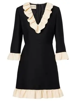 Valentino Garavani Crepe Couture Ruffled Minidress - Black