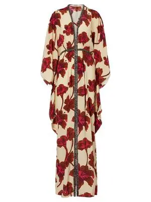 Johanna Ortiz Embellished Silk Maxi Dress - Multicoloured