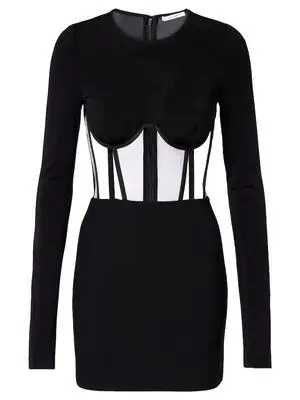 NENSI DOJAKA Paneled Corset Dress - Black