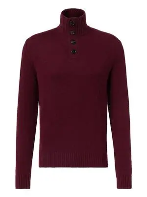 ALLUDE Wool And Cashmere Turtleneck Sweater - Burgundy