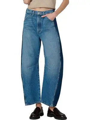 Joe's Jeans The Bowie Two Tone High Waist Barrel Jeans - Refreshing