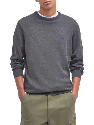 Barbour Pima Cotton Crewneck Sweater Charcoal