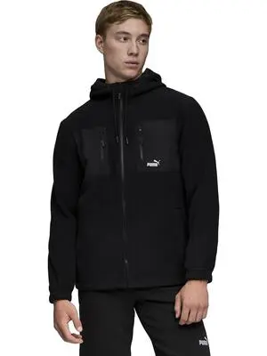 PUMA Polar Fleece Hooded Jacket - Black