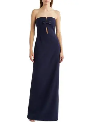 Likely Fallon Strapless Sheath Gown - Navy