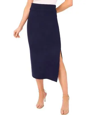 Ted Baker London Ribbed Knit Side Slit Skirt Classic Navy