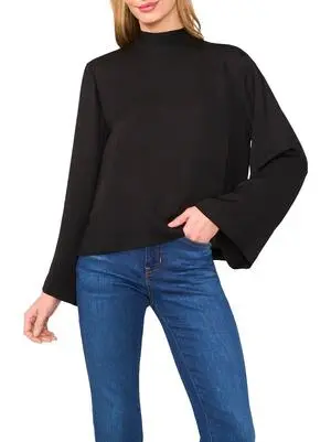 Ted Baker London Flowy Long Sleeve Georgette Top - Rich Black