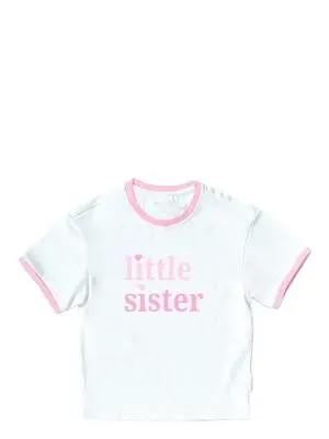 BITS & BOWS Little Sister T-shirt - White/pink