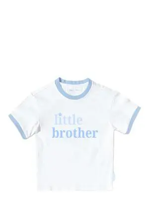 BITS & BOWS Little Brother T-shirt - White/blue