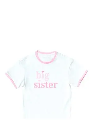 BITS & BOWS Big Sister T-shirt - White/pink