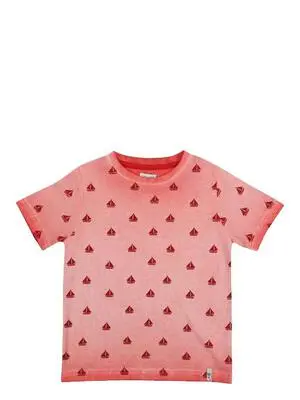 LILLY + SID Organic Cotton Boat Print T-shirt - Red