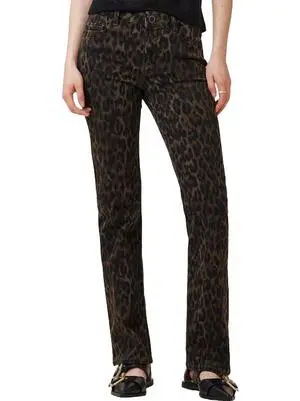 ALLSAINTS Haldan Leopard Print Bootcut Jeans - Leppo Brown