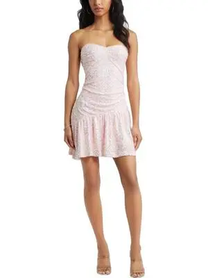 Bp. Strapless Sequined Mini Dress - Pink
