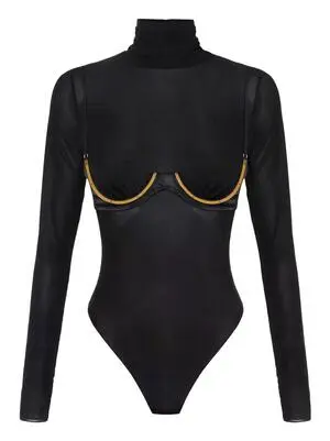 Elisabetta Franchi Long Sleeve Bodysuit - Black