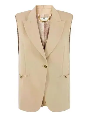 Elisabetta Franchi Embellished-button Sleeveless Waistcoat - Neutrals