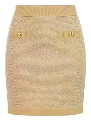 Elisabetta Franchi Knitted Mini Skirt - Neutrals