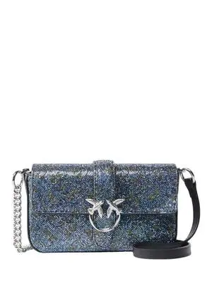 Pinko Mini Love Glitter Crossbody Bag - Blue