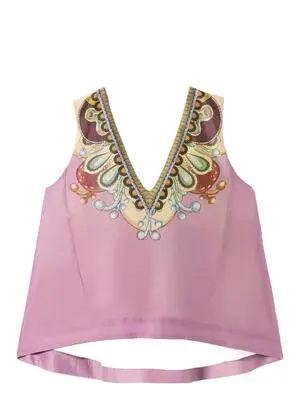 La DoubleJ V-neck Printed Top - Pink