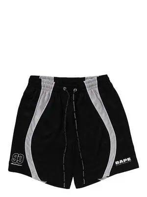 BAPE Solid Camo Jacquard Logo Relaxed Fit Sweat Shorts - Black
