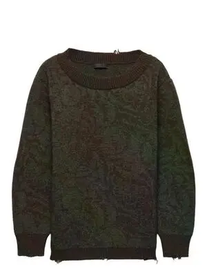 Prada Wide-neck Wool Sweater - Brown