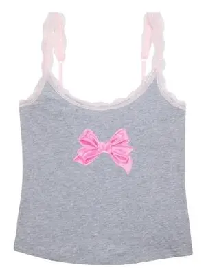 Pink X Loveshackfancy Cotton Cami - Medium Heather Grey