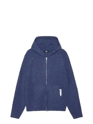 StÜssy Chunky Knit Zip Up Hoodie - Blue