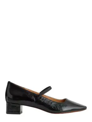 Madewell The Greta Crinkled Patent Leather Pumps - True Black