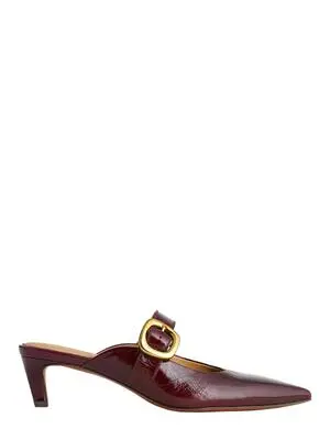 Madewell Emilie Buckle-strap Leather Mules - Deep Plum