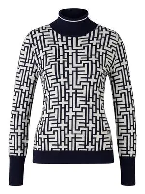 Bogner Jacquard Pullover - Dark Blue/white