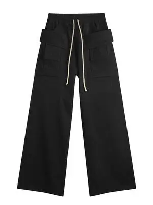 Rick Owens Creatch Wide Cargo Drawstring Pants - Black