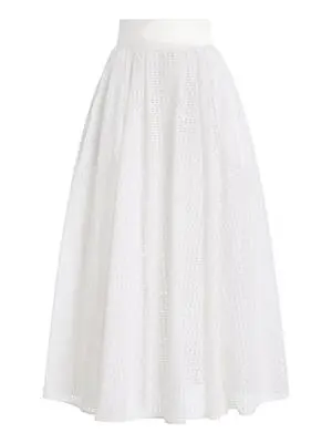 Françoise Exclusive Amanda Cotton-blend A-line Skirt - White
