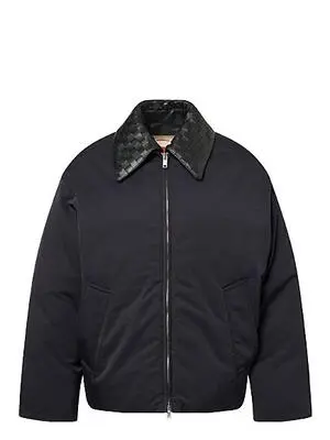 Bottega Veneta Intrecciato-collar Woven Puffer Jacket - Black