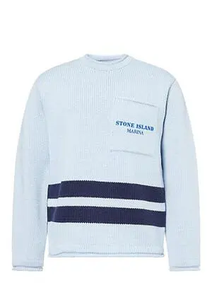 Stone Island Marina Long-sleeve Wool Jumper - Blue