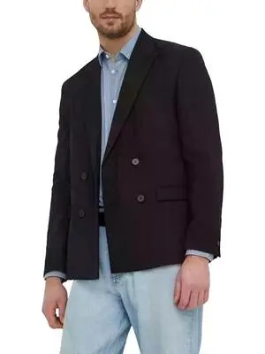 Sisley Double-breasted Four-button Blazer - Black
