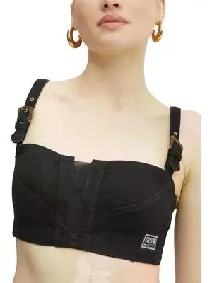 Versace Buckle-strap Bustier Top - Black