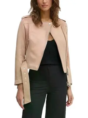 Sisley Belted Zip-front Jacket - Pink